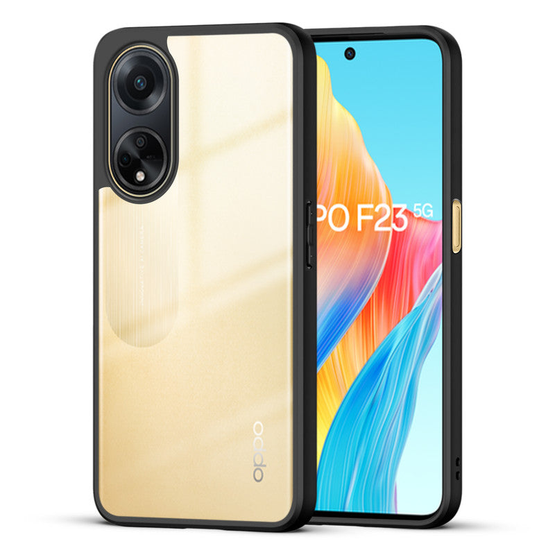 Transparent Clear Back with Silicone Frame Back Cover for Oppo F23 5G