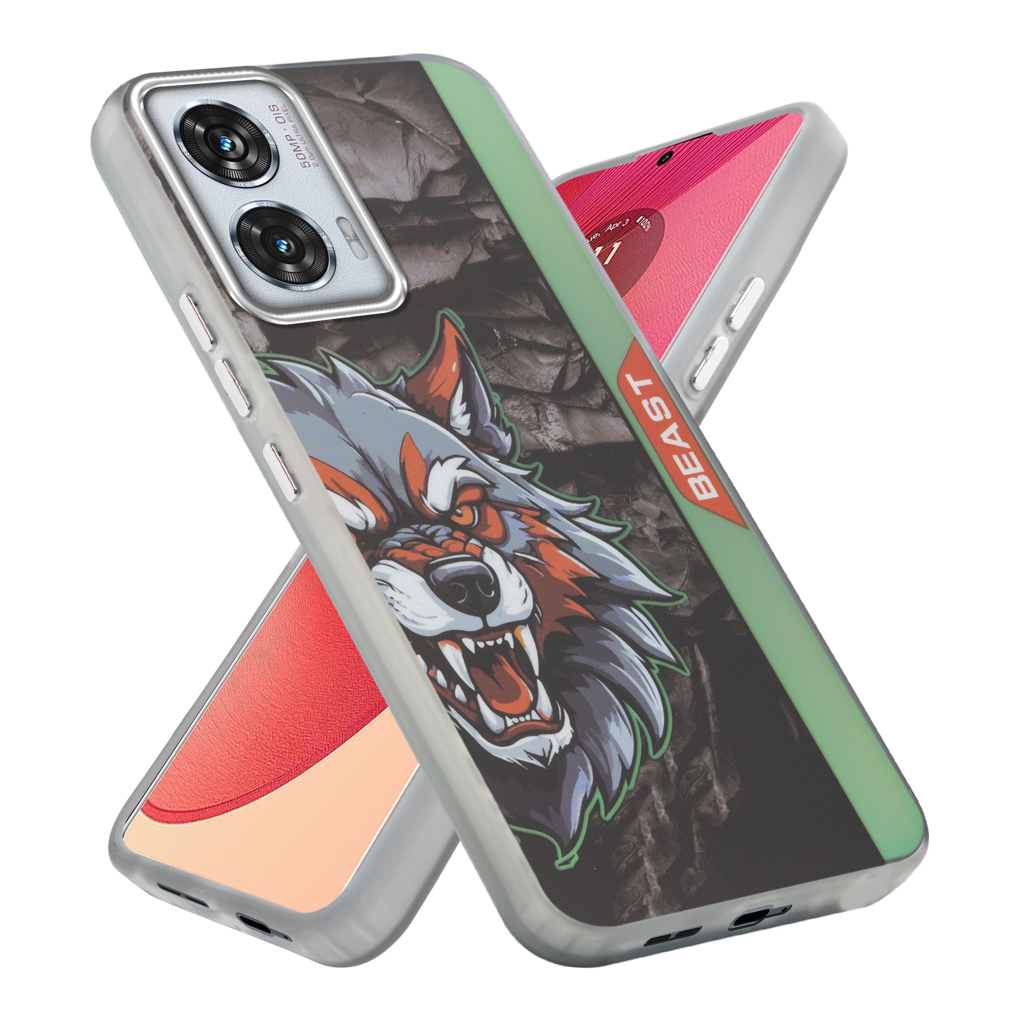 Beast Mode Animal Printed Back Case For Motorola G96 5G With Hard Back