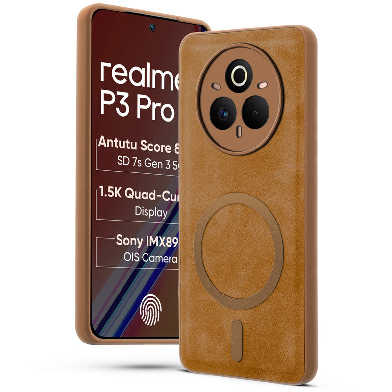 Cushion Grip Leather Case for Realme P3 Pro 5G