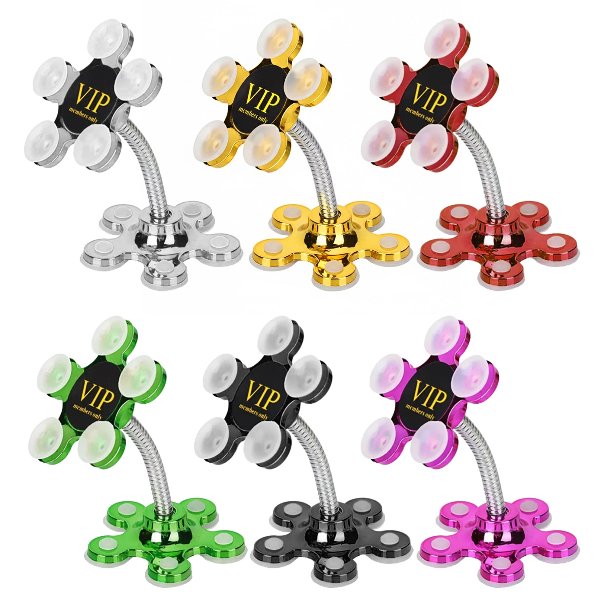 Double Sided Suction Phone Stand with 360° Rotation - Random Color